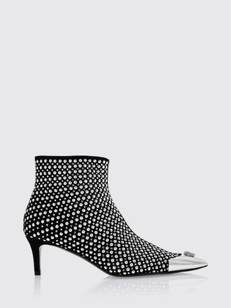 Philipp Plein Bottines en cuir orn&eacute;es de strass avec talon aiguille