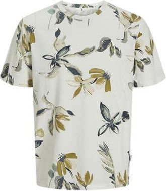 Jack & Jones Jorvarenna AOP Tee SS Crew Neck, Cloud Dancer, XL Hommes