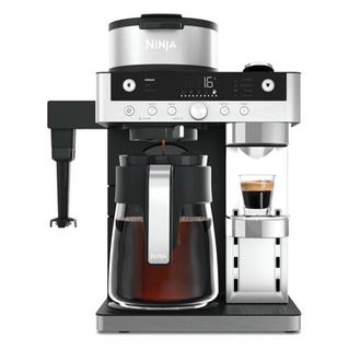 Ninja Prestige 2-in-1 Filterkaffee- und Kapselmaschine mit integriertem Milchaufsch&auml;umer, f&uuml;r Latte, Eiskaffee und Flat White, Schwarz CFN802EU