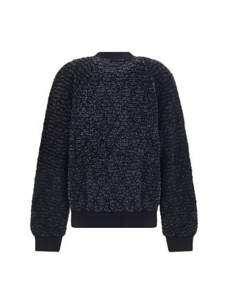 Balmain Womens Zip Jacket With Sequin Details Noir