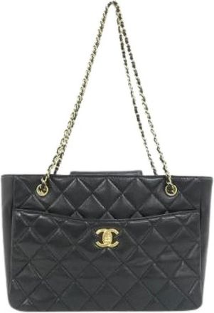 Chanel Sac bandouli&egrave;re en cuir dagneau Pre-owned - Femme - Pre-owned - Noir - Taille: ONE Size
