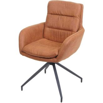 Mendler Mendler - Chaise de salle à manger HWC-K32, fauteuil chaise, pivotante position auto, tissu/textile aspect d