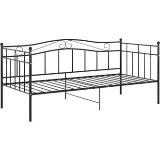 vidaXL Schlafsofa Bettgestell Schwarz Metall 90x200 cm Vidaxl