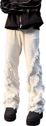 Generic Jean Homme Jeans Homme Week-End/Voyage Jean Slim Stretch D&eacute;chir&eacute; Skinny Hiphop - Coupe Droite Effiloch&eacute;e, Taille Flexible, Style Streetwear Tendance