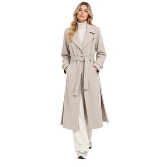 Max Mara Manteau ceintur&eacute; - Femme - Manteaux - Gris - Taille: 38 FR