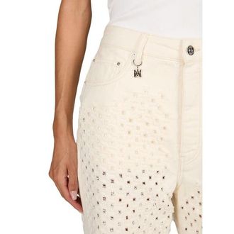 Amiri Jean long d&eacute;chir&eacute; &agrave; trous en coton
