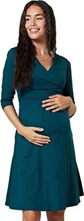 Happy Mama Robe de Grossesse Manches 3/4 Baby Shower 017 (Vert Fonc&eacute;, 44, 2XL)