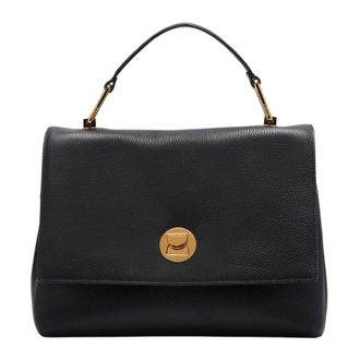 Coccinelle Femme, Sacs, Noir, Taille: ONE Size Sac &agrave; Main en Cuir Noir Polyvalent