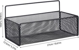 Healifty Wandregal aus Eisen mit Haken Kleines Multifunktionales Aufbewahrungsregal Schwarz Wandmontierter K&uuml;chen und Badezimmerkorb ohne Bohren