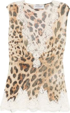 Ermanno Scervino Femme, Tops, Brun, Taille: 38 FR D&eacute;bardeur avec D&eacute;tails en Dentelle