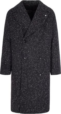 L.B.M. 1911 manteau croisé à chevrons - Noir