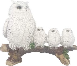 IM Deko Figur Schnee Eule Greifvogel Schneeeule Eulenfigur Uhu Kauz Garten Dekoration