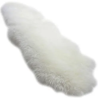 Woltu Tapis en Peau de Mouton Tapis pour chambre, salon de lit, Tapis de Laine Toison Moquette, Tapis de canap&eacute; 180-210cm, Blanc
