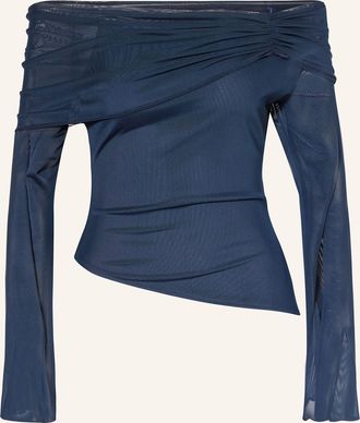 Neo Noir Neo Noir Off-Shoulder-Shirt Addie Aus Mesh blau