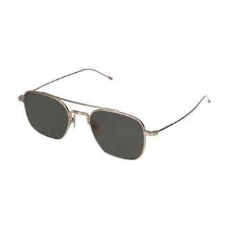 Thom Browne unisex, Accessoires, Gris, Taille: 50 MM Titanium Squared Aviator Lunettes de soleil