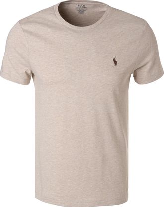 Polo Ralph Lauren Herren T-Shirt beige meliert Slim Fit