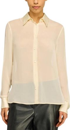 Semicouture Chemise en soie Georgette - Femme - Blouses et Chemises - Beige - Taille: 40 FR
