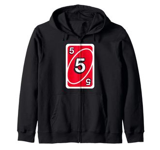 Uno Halloween Red 5 Karte Kapuzenjacke