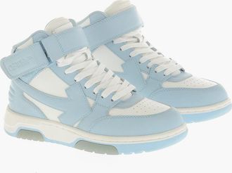 Off-white Mid-Top OUT OF OFFICE Leather Sneakers with Velcro Closure Off-White