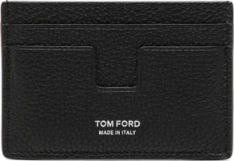 Tom Ford Homme, Accessoires, Noir, Taille: ONE Size Porte-cartes Classique en Cuir Grain&eacute;