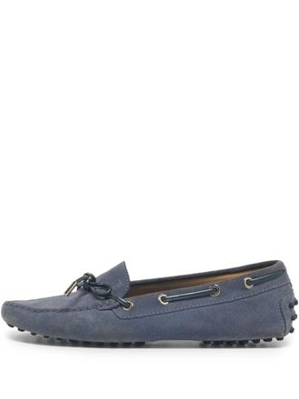Tod's Segelschuhe aus Wildleder mit gek&ouml;rnter Sohle - Blau