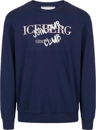 Iceberg Homme, Sweatshirts et sweats &agrave; capuche, Bleu, Taille: XL SweaT-shirt Col Rond Coupe Slim