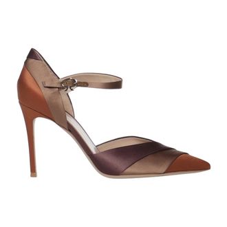 Gianvito Rossi Escarpin DOrsay en cr&ecirc;pe satin - Femme - Chaussures - Brun - Taille: 37 EU