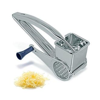 Metaltex Reibe, mit Drehgriff, Edelstahl, fein, für Nüsse/Käse/Schokolade, silberfarben