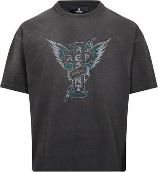 Represent Tee-shirt col rond en coton m&eacute;lang&eacute;