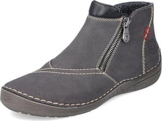 Rieker Femme Bottines 52581, Dame Bottines,Bottes en Cuir,Fermeture &eacute;clair,Gris (Grau / 45),38 EU / 5 UK