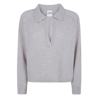 Kujten V-neck Strickware - - Knitwear - Damen - Beige - S