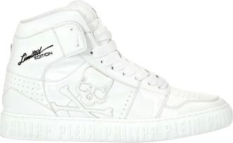 Philipp Plein unisex, Chaussures, Blanc, Taille: 36 EU Super Street Hi-Top Baskets Skull&Bones