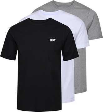 DKNY T Shirt Homme Giants - Pack De 3 | Tee Shirt Coton | Respirant, Design Moderne, 100% Coton | Lot T Shirt Homme