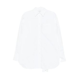 Sportmax Femme, Blouses et Chemises, Blanc, Taille: 34 FR Chemise en m&eacute;lange de coton