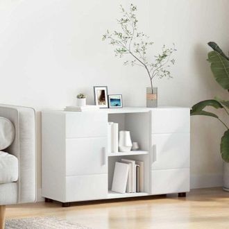 vidaXL vidaXL Buffet FLORIN Blanc 88,5 x 30,5 x 55,5 cm Bois ding&eacute;nierie