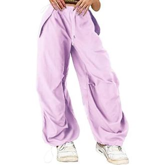 Generico Pantalon de sport pour femme large pantalon de jogging pour femme avec poches courbes, pantalon de surv&ecirc;tement ample avec cordon de serrage doux et co