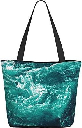 AOOEDM Ocean Waves Ladies Shopping Bag 13x11x7in.Le cadeau parfait pour la Saint-Valentin.Cest de la Saint-Valentin pour maman, fille, &eacute;pouse, etc