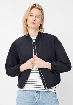 Fuchs Schmitt Blouson FUCHS SCHMITT, Damen, Gr. 44, marine, Web, Obermaterial: 100% Polyester, unifarben, regular fit normal, hoch geschlossener Ausschnitt, elastis