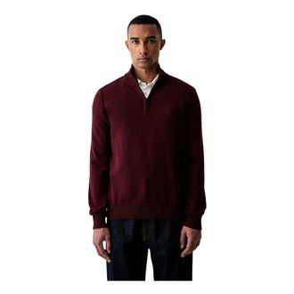 Emporio Armani Pullover mit halbem Rei&szlig;verschluss - - Knitwear - Herren - Rot - M