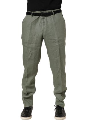 Dolce & Gabbana Linen Tapered Trousers - Gray