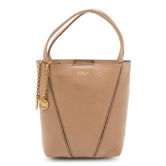 Chlo&eacute; Shopper & Totes - Structured Beige Leather Spin Tote With Charms - Gr. unisize - in Beige - f&uuml;r Damen
