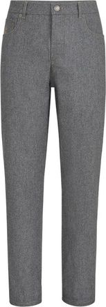 Brunello Cucinelli Virgin Wool Flannel Five-pocket Trousers