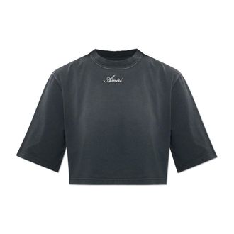 Amiri T-shirt court effet vintage - Femme - Tops - Gris - Taille: 36 FR