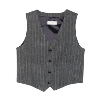Circolo 1901 Gilet ray&eacute; Fd4129 - Femme - Vestes - Gris - Taille: 38 FR