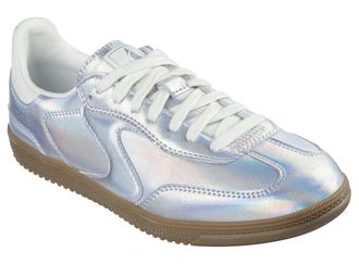 Skechers Sneaker SKECHERS HOTSHOT-TRUE IRIDESCENCE, Damen, Gr. 38, silberfarben irisierend, Lederimitat, iridescent, metallic, Schuhe Sneaker, Retro Sneaker, S