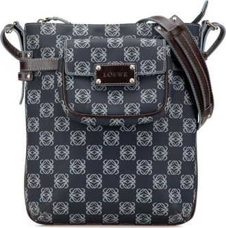 Loewe 2006 Anagram Umh&auml;ngetasche aus beschichtetem Canvas - Blau