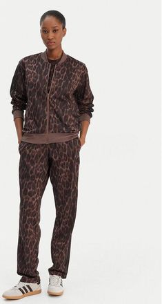 adidas Jogginganzug Essentials 3-Stripes Animal JZ0927 Braun Regular Fit