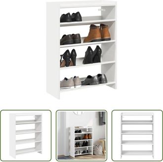 vidaXL vidaXL Schuhregal Holzwerkstoff - Schuhregal Wei&szlig; 60x25x81 cm Holzwerkstoff