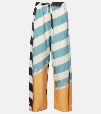 Loewe Pantalon ample en soie &agrave; imprim&eacute;