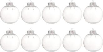 BESPORTBLE Durchsichtige Weihnachtskugeln Zum Bef&uuml;llen - 10 St&uuml;ck Kunststoff Christbaumkugeln 8cm DIY Baumschmuck Weihnachtsbaum Dekoration Fensterdeko Gartenanh